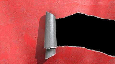 Ripping Wrapping Paper Animation Matte Stock Footage Video (100% ...