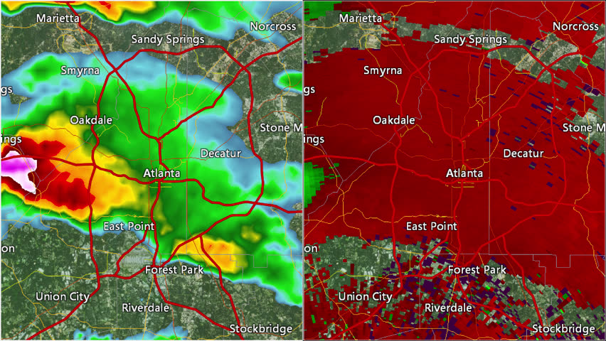 2008 atlanta georgia tornado reflectivity Stock Footage Video (100% ...