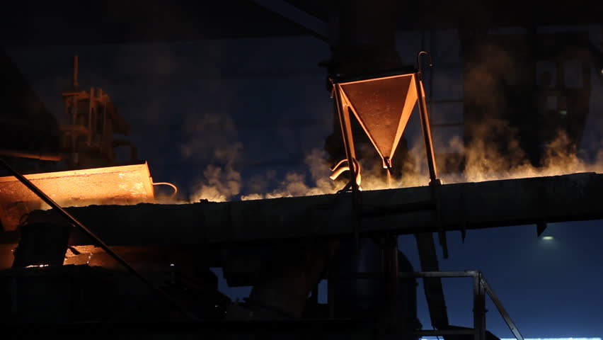Melting Iron in the Foundry Stock Footage Video (100% Royalty-free ...