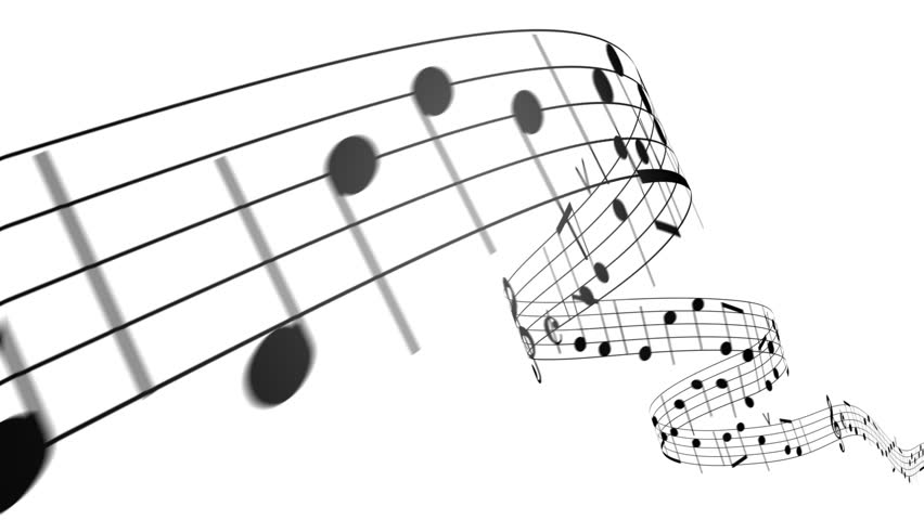 Music Notes Flowing On White Background Stock Footage Video (100% ...