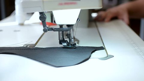Sew Skin On Sewing Machine Hands Stock Footage Video (100% Royalty-free ...