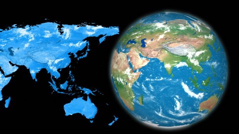 Map World Globe Rotation Stock Footage Video (100% Royalty-free ...