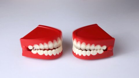 2 Pair Clacking Teeth Talking Each Stock Footage Video (100% Royalty ...