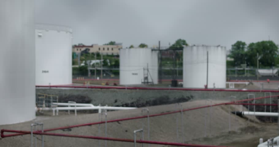 Industrial Oil Refinery Tanks for Stock Footage Video (100% Royalty ...
