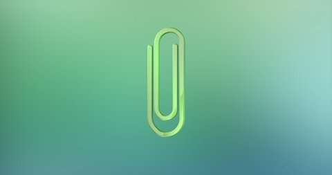 Animated Paperclip Color 3d Icon Loop Stock Footage Video (100% Royalty ...