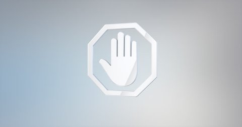 Animated Stop Hand White 3d Icon Stock Footage Video (100% Royalty-free ...