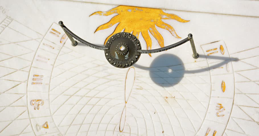 old-fashioned sun dial astronomical markings stands Stock Footage Video ...