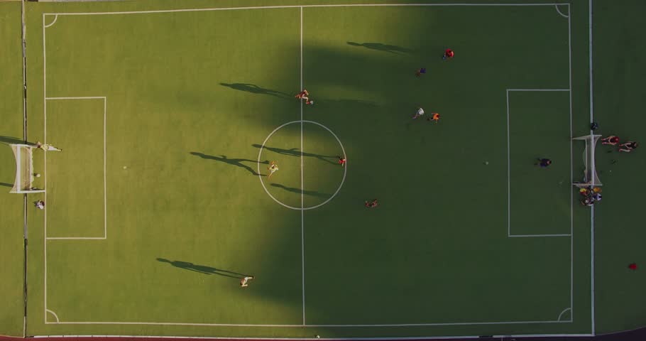 Children Playing Football School Stadium Playground Stock Footage Video ...