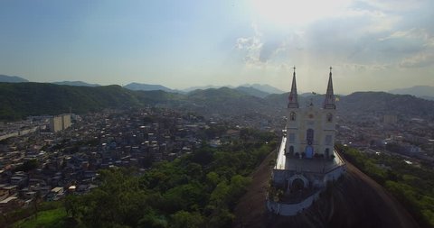 Aerial Footage Penha Church Surroundings Rio Stock Footage Video (100% ...