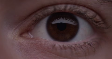 Ecu Closeup Brown Left Eye Caucasian Stock Footage Video (100% Royalty ...