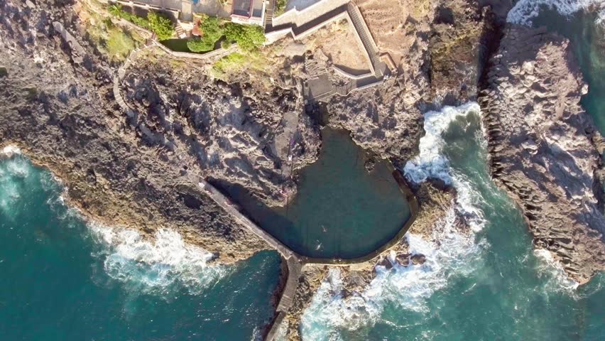 Ocean Natural Pool, Overhead View. Stock Footage Video (100% Royalty ...