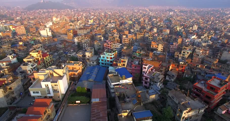 aerial view thamel commercial neighborhood kathmandu Stock Footage ...