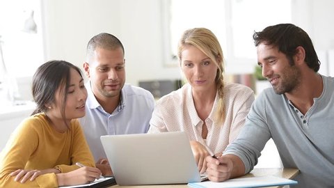 Business Workgroup Interacting Office Stock Footage Video (100% Royalty ...