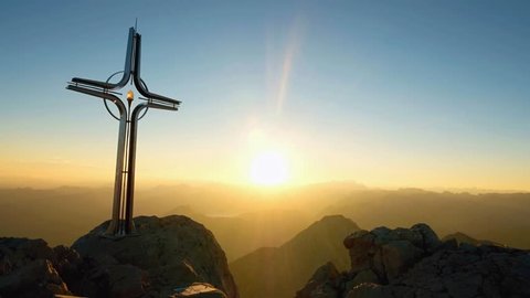 zoom out view wooden cross fluttering Stock Footage Video (100% Royalty ...