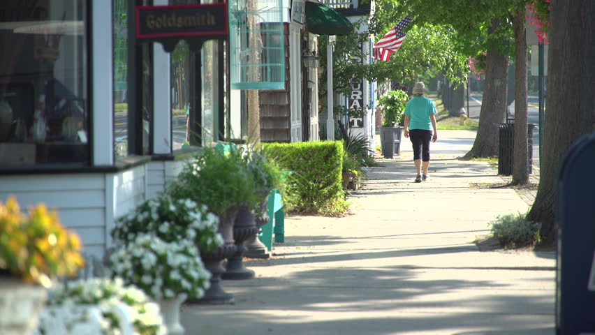 scene woman taking morning walk on Stock Footage Video (100% Royalty ...