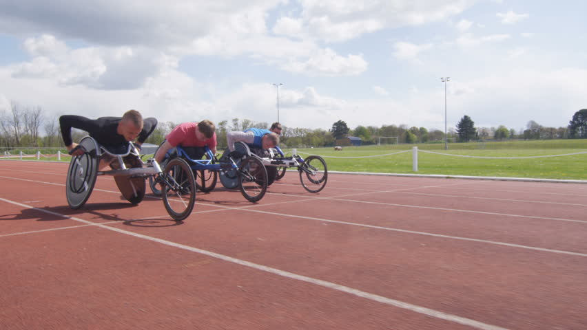 4k Disabled Wheelchair Athletics Team Stock Footage Video (100% Royalty ...