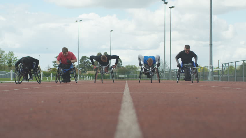 4k Disabled Athletes in Racing Stock Footage Video (100% Royalty-free ...