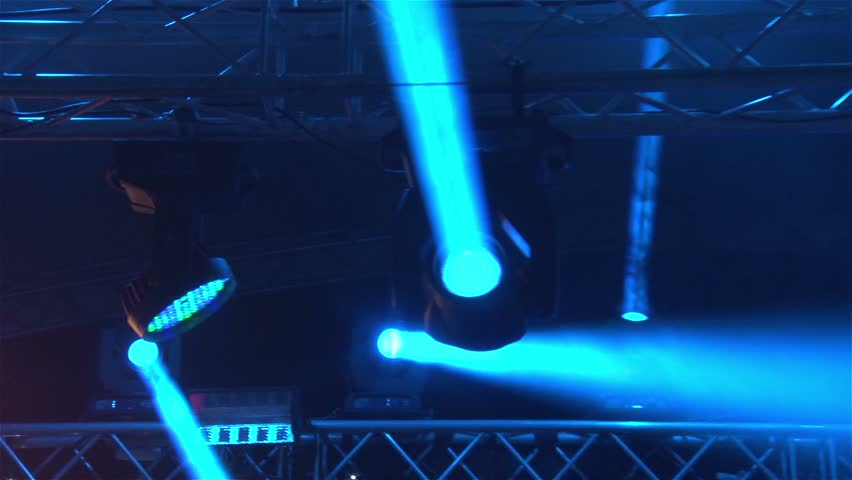 stage light rack spotlights shining down Stock Footage Video (100% ...