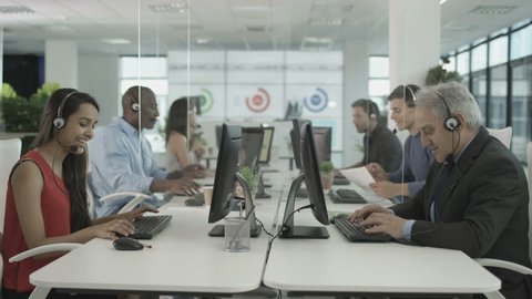 Call Center Helpful Customer Service 247 Stock Footage Video (100% ...