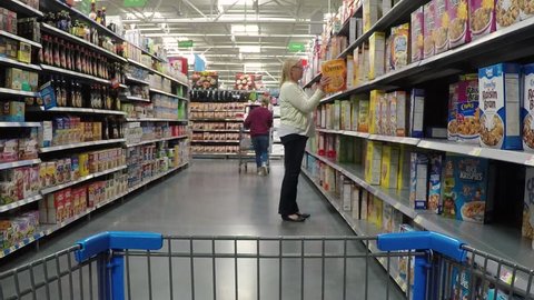 Customer Walking Around Store Smartphone Stock Photo (Edit Now) 573204343