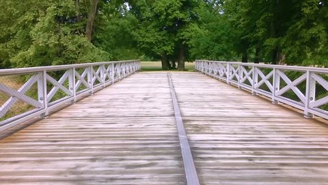 Bridge Muskau Park Aerial View Muskau Stock Footage Video (100% Royalty ...