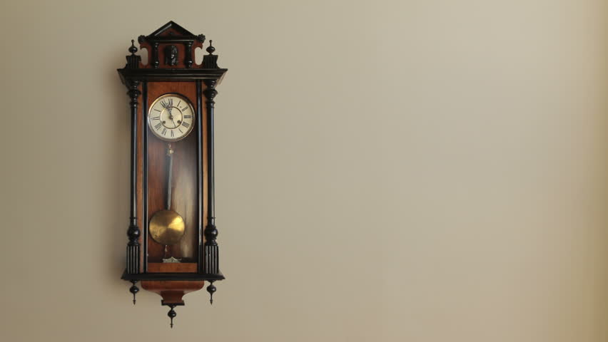 vintage grandfather clock ticking on wall Stock Footage Video (100% ...