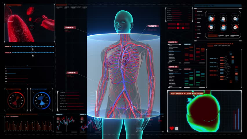 zooming rotating body scanning heart human Stock Footage Video (100% ...