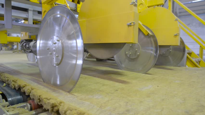 sawing machine rock wool production line Stock Footage Video (100% ...