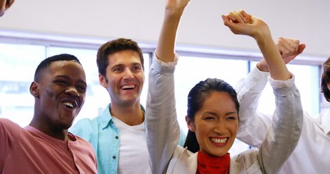 Group Business Executives Having Fun Office Stock Footage Video (100% ...