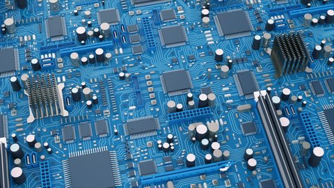 Beautiful 3d Animation Endless Motherboard Looped Stock Footage Video ...