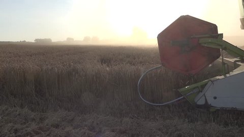 Closeup Agricultural Combine Machine Reel Cutter Stock Footage Video ...