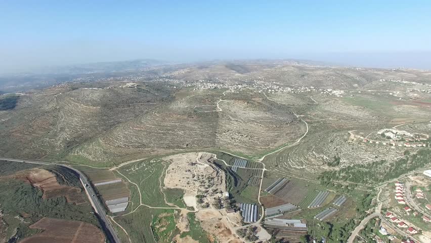 Hillcountry Ephraim Tel Shiloh Israel Aerial Stock Footage Video (100% ...