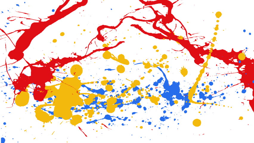 yellow red blue splatter Stock Footage Video (100% Royalty-free ...