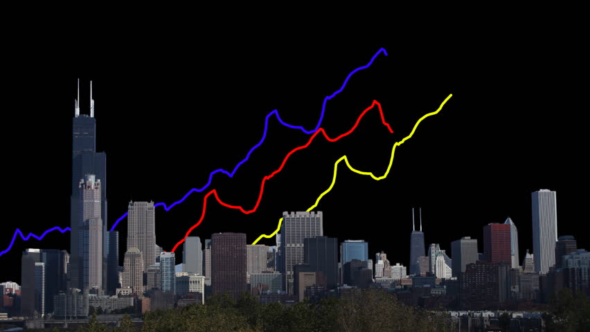 chicago skyline graphs animation Stock Footage Video (100% Royalty-free ...