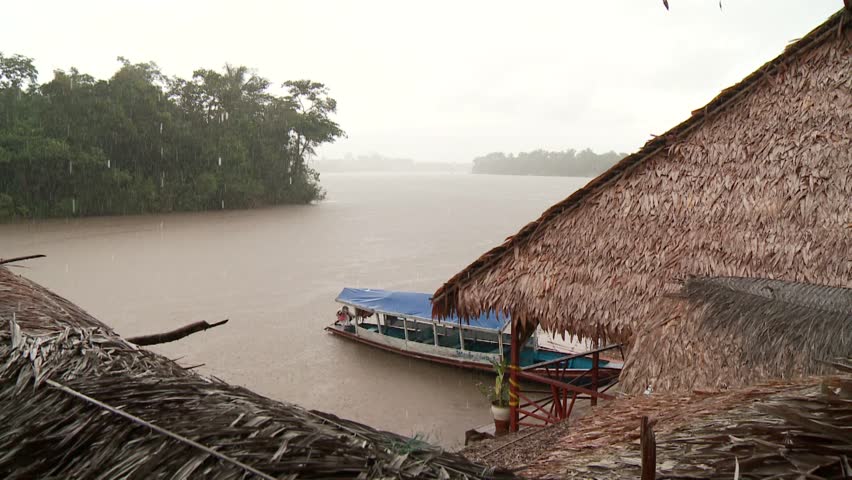 Heavy Rainfall at Amazon River Stock Footage Video (100% Royalty-free ...