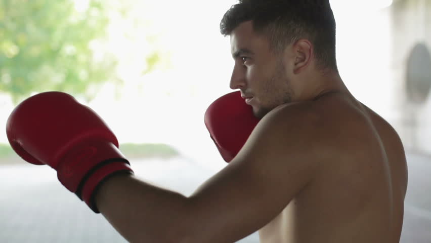 slow motion boxing workout guy red Stock Footage Video (100% Royalty ...