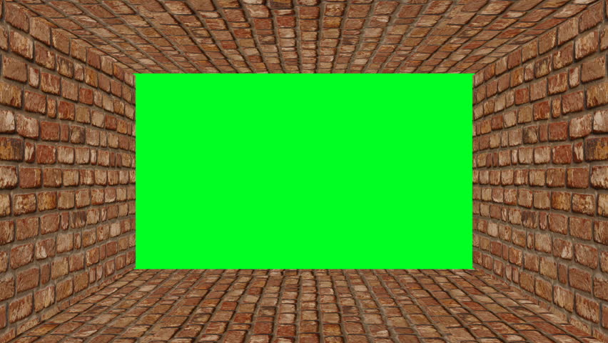 3d room green screen brick wall Stock Footage Video (100% Royalty-free ...
