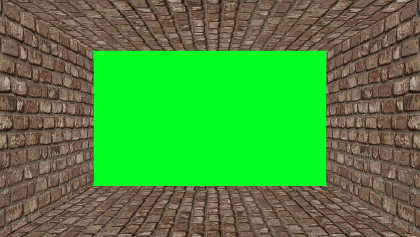 3d room green screen brick wall Stock Footage Video (100% Royalty-free ...