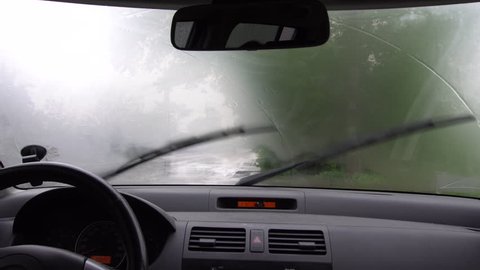 Windscreen Misted Car View Interior Machine Stock Footage Video (100% ...