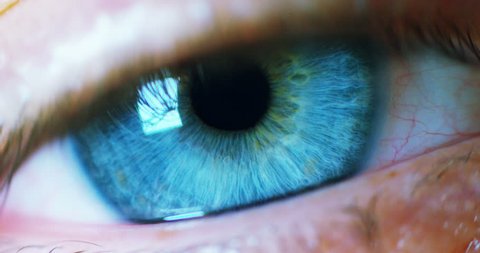 close male blue eye opens closes Stock Footage Video (100% Royalty-free ...