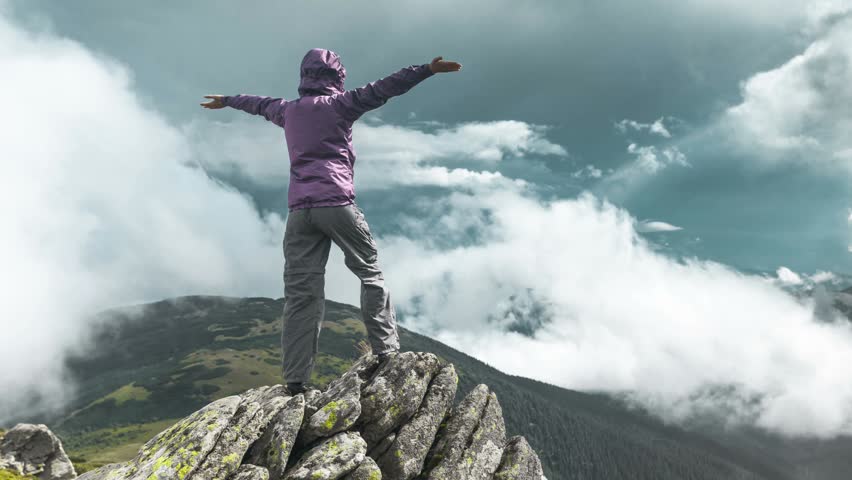 winner sports man reaching top against Stock Footage Video (100% ...