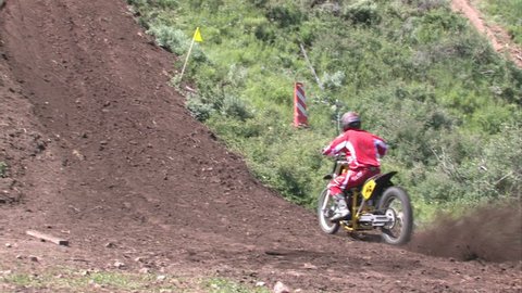 Widowmaker Mountain Hill Motorcycle Climb Competition Stock Footage ...