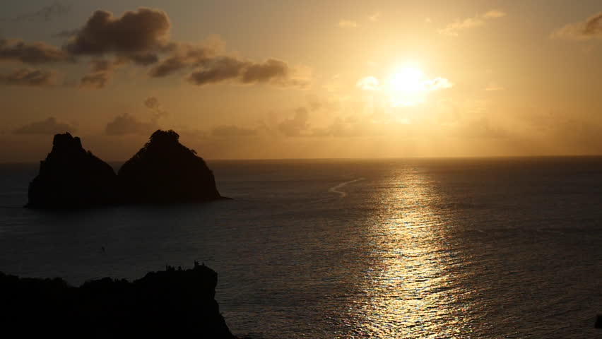 Sunset at Two Brothers Rock. : vidéo de stock (100 % libre de droit ...
