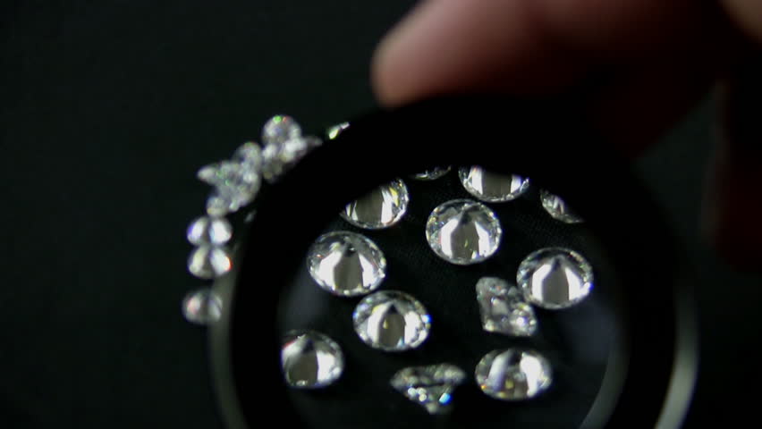 diamond inspection close hd large round Stock Footage Video (100% ...