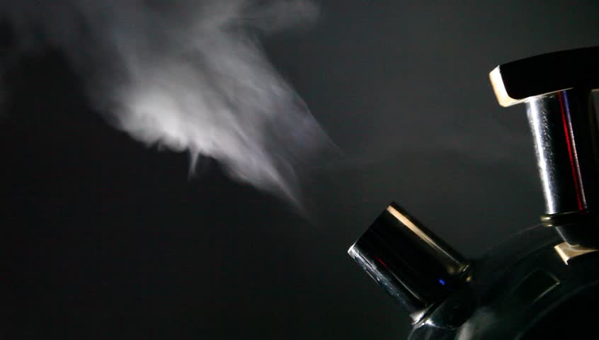 boiling water steam coming out kettle Stock Footage Video (100% Royalty ...