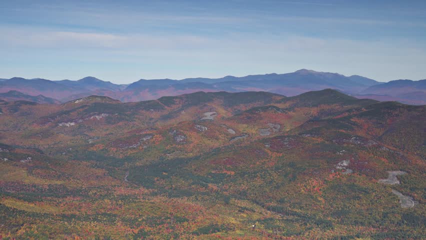 white mountains aerial mt washington fall Stock Footage Video (100% ...