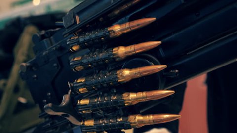 Chain Bullets Russian Pkm Machinegun Stock Footage Video (100% Royalty ...