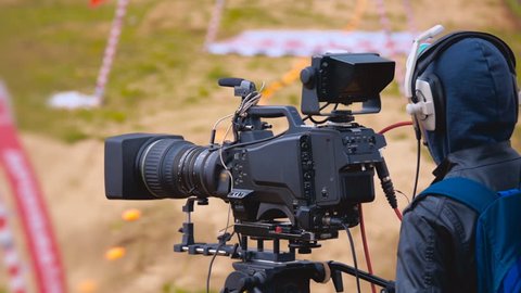 Video Operator Videographyfilminga Man Shooting Video Stock Photo (Edit ...