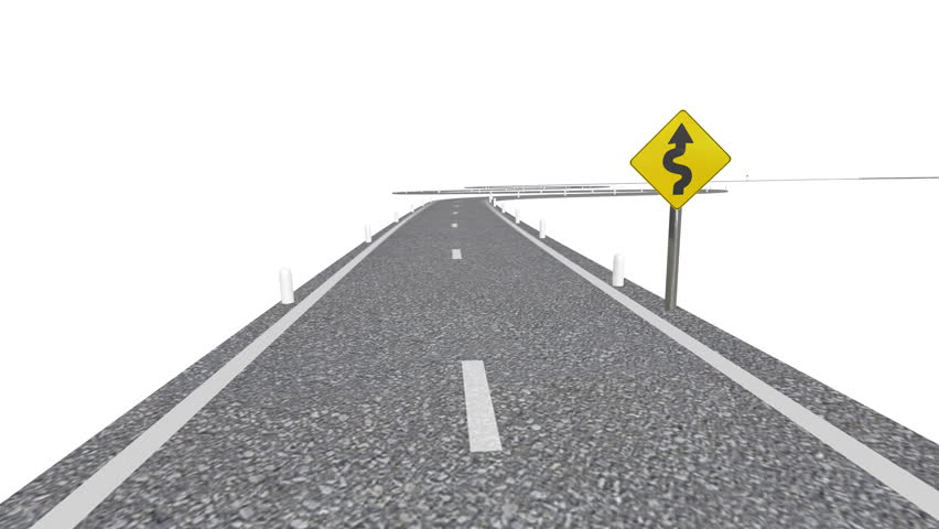 Winding Road (hd Animation). Computer Stock Footage Video (100% Royalty ...