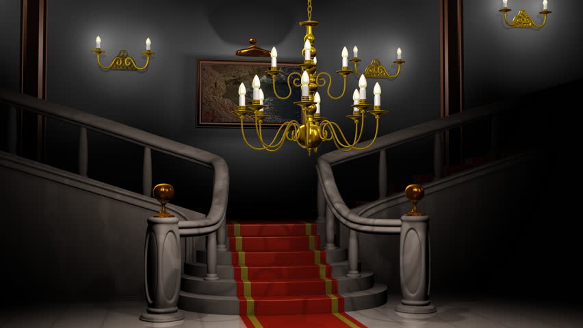 Mansion Hall at Night Animation Stock Footage Video (100% Royalty-free ...